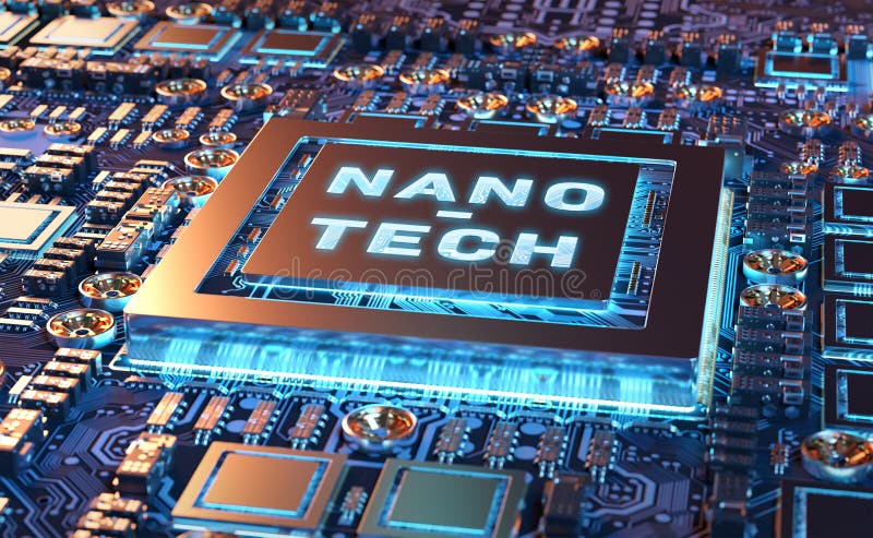 Close-up View on a Nanotechnology Electronic System Stock Illustration ...