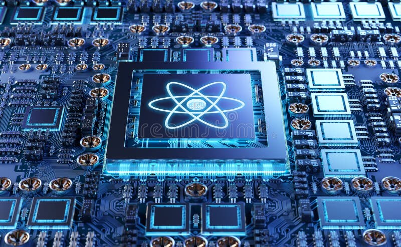 Close-up View on a Nanotechnology Electronic System 3D Rendering Stock ...