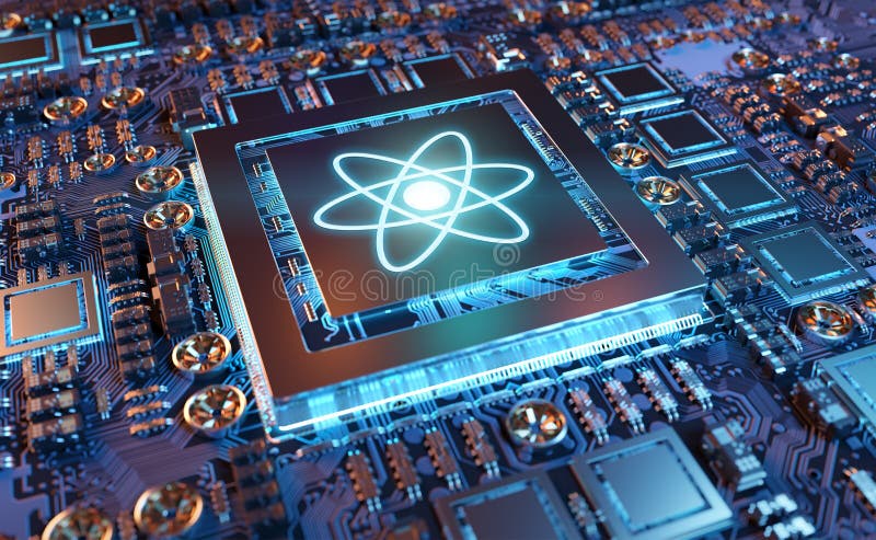 Close-up View on a Nanotechnology Electronic System 3D Rendering Stock ...