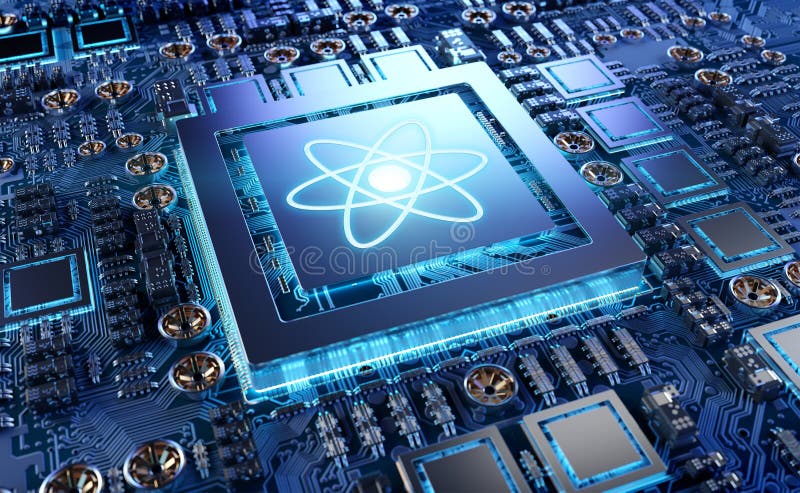 Close-up View on a Nanotechnology Electronic System 3D Rendering Stock ...