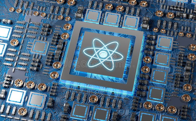 Close-up View on a Nanotechnology Electronic System 3D Rendering Stock ...