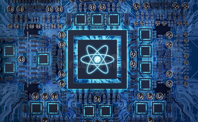 Close-up View on a Nanotechnology Electronic System 3D Rendering Stock ...