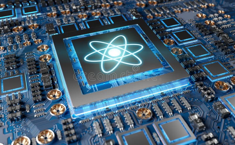 Close-up View on a Nanotechnology Electronic System 3D Rendering Stock ...