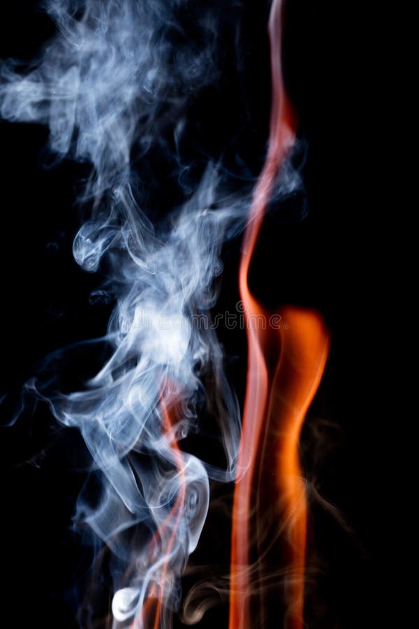 Close Up View of Natural Flame with Smoke Stock Image - Image of ...