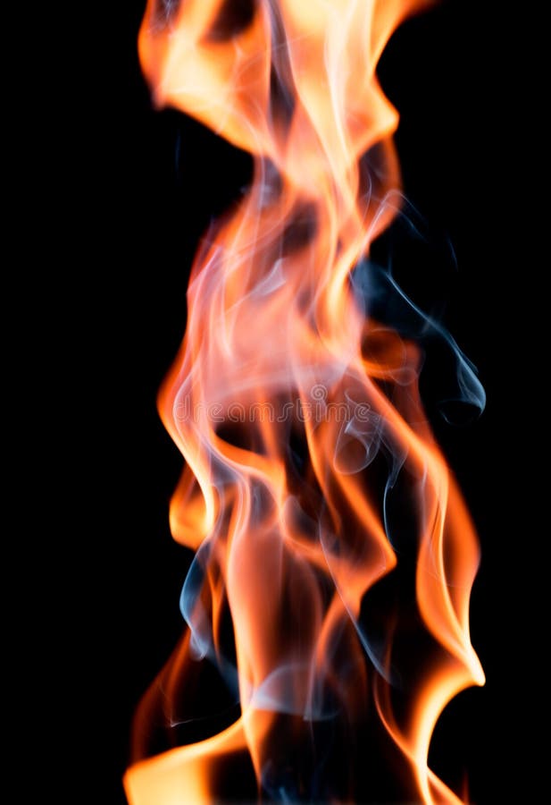 Close Up View of Natural Flame with Smoke Stock Image - Image of fire ...