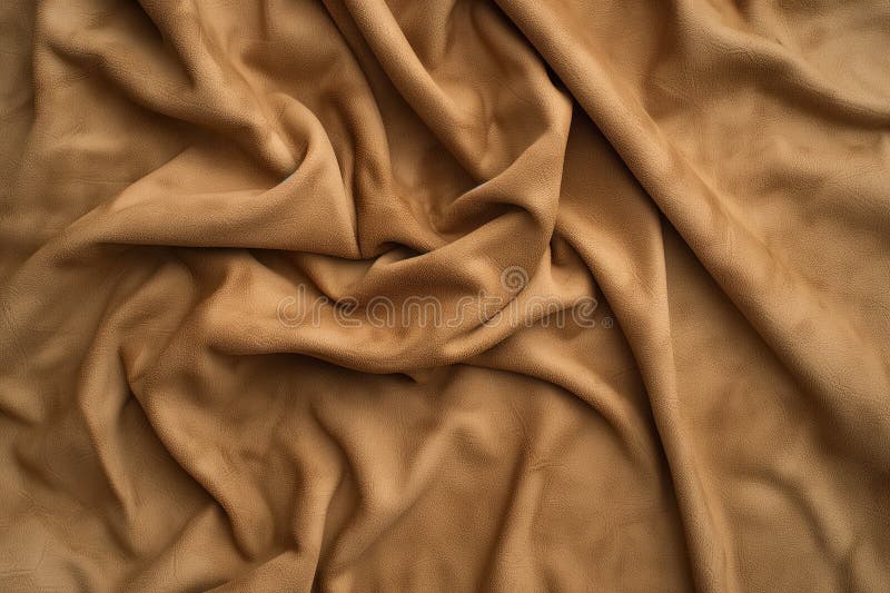 Brown Suede Fabric Texture, Crumpled, Folded, on Light Gray Background ...