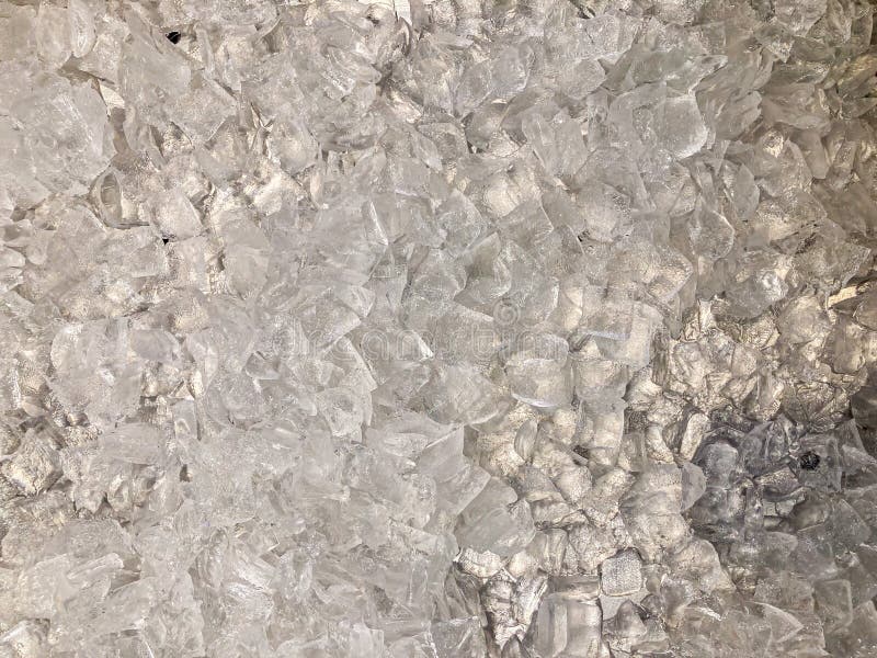 Close-up View of Naturally Formed, Irregular Ice Cubes Floating on a ...