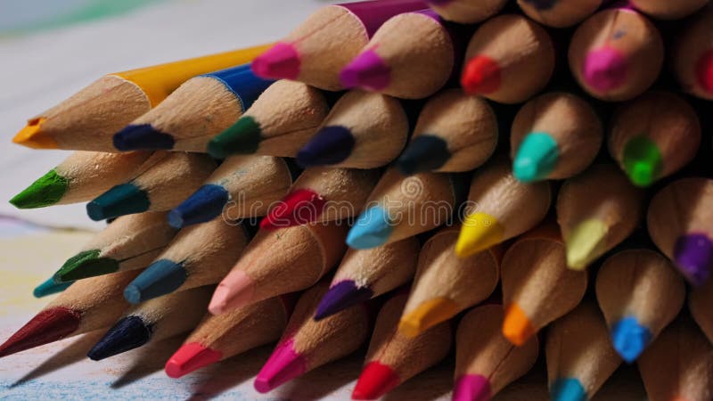 Vibrant Colored Pencils Stacked for Creative Drawing in Office ...