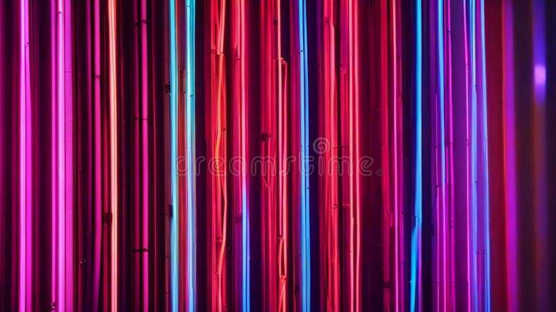 Abstract Neon Lights Installation Stock Video - Video of energy ...