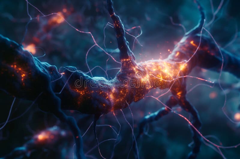 Synaptic Transmission in Neural Network Stock Image - Image of concept ...