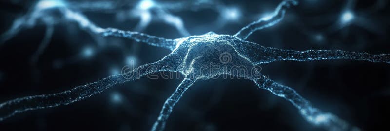 Close Up View of a Neuron Network Illuminated in a Dark Environment ...