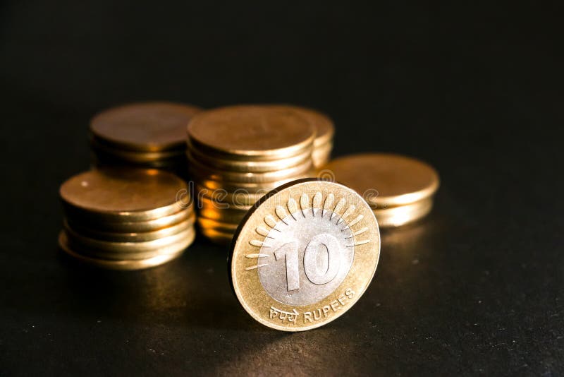 New indian coins stock photo. Image of monetary, paper - 136392032