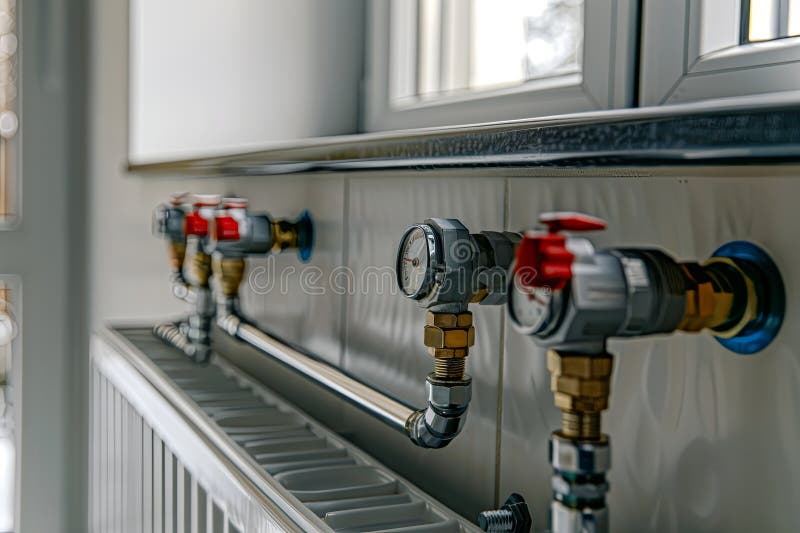 A Close-up View of a New Radiator and Heating System Being Installed ...
