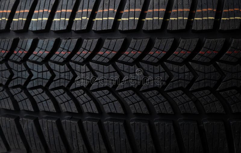 Close-up View of New Winter Tire Tread Pattern Stock Image - Image of ...