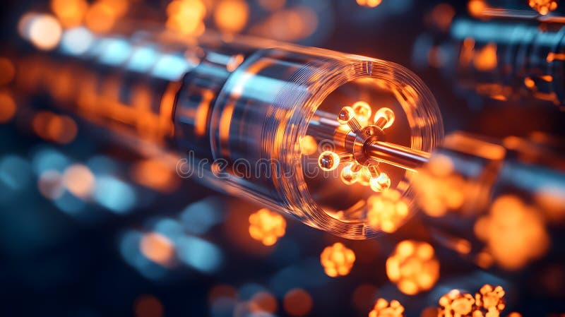 Close Up View of Nuclear Reactor Control Rods Interacting with Atomic ...