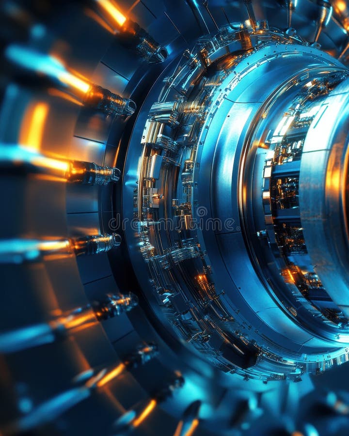 Close-up View of a Nuclear Reactor Core Showcasing Intricate Design and ...