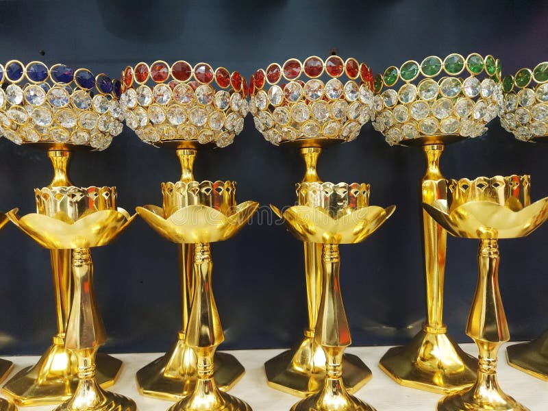 Close Up View of a Number of Catholic Colourful Chalise Stock Image ...