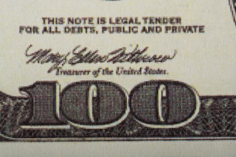 A Close-up View of the Number on the 100-dollar Bill on the USD Money ...