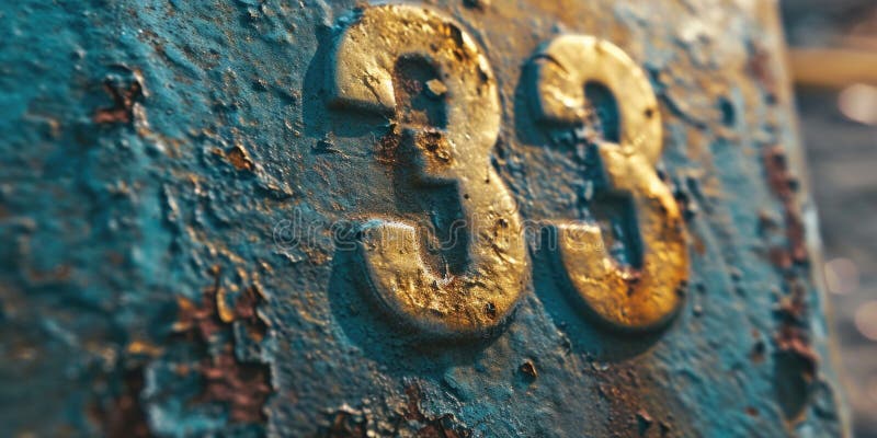 A Close Up View of a Number on a Rusty Surface. this Image Can Be Used ...