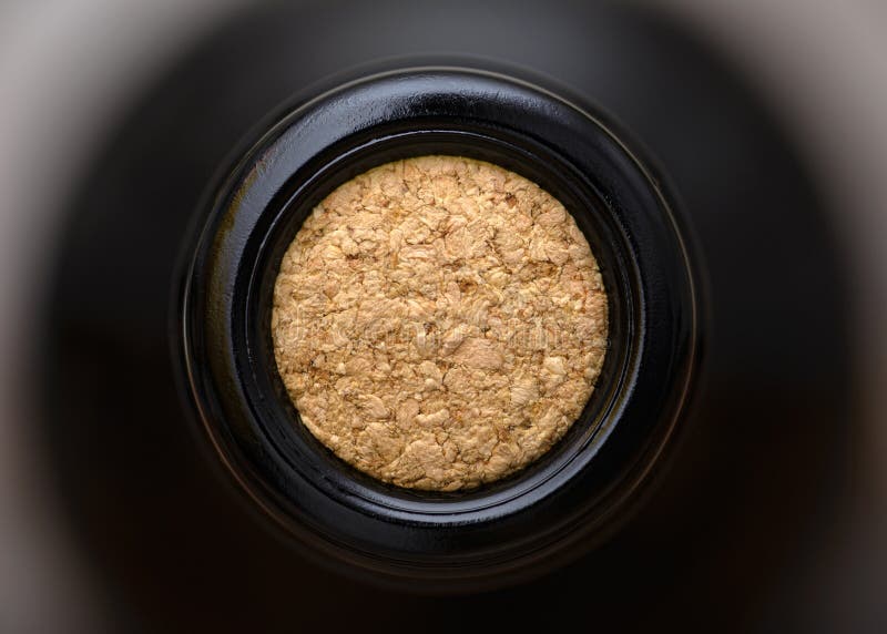 Close-up View of Oak Cork Inside Sealed Bottle of Wine Stock Image ...