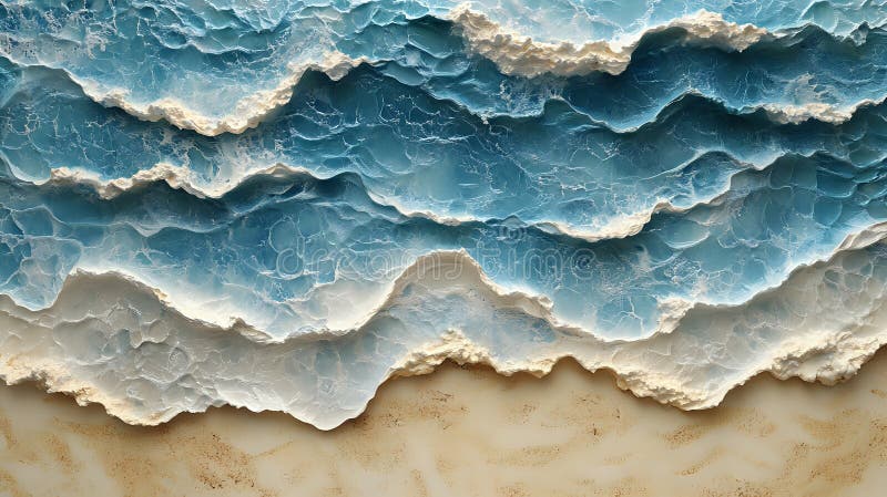 Close Up of Detailed Ocean Textures Capturing Rippled Sand and Fluid ...