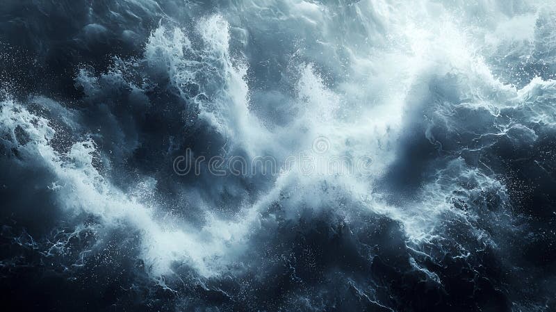 Dramatic Ocean Waves Abstract Background Powerful Nature Scene Dark ...