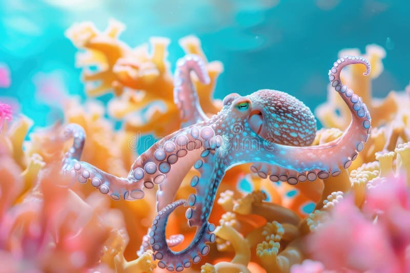 Close-up View of an Octopus in Its Tank, Suitable for Underwater or ...