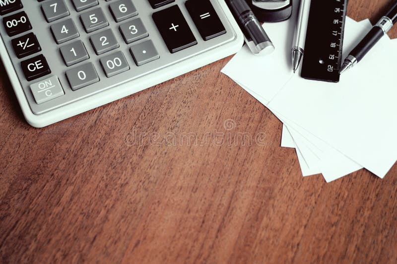 Close Up View of the Office Tools on Stock Image - Image of calculator ...