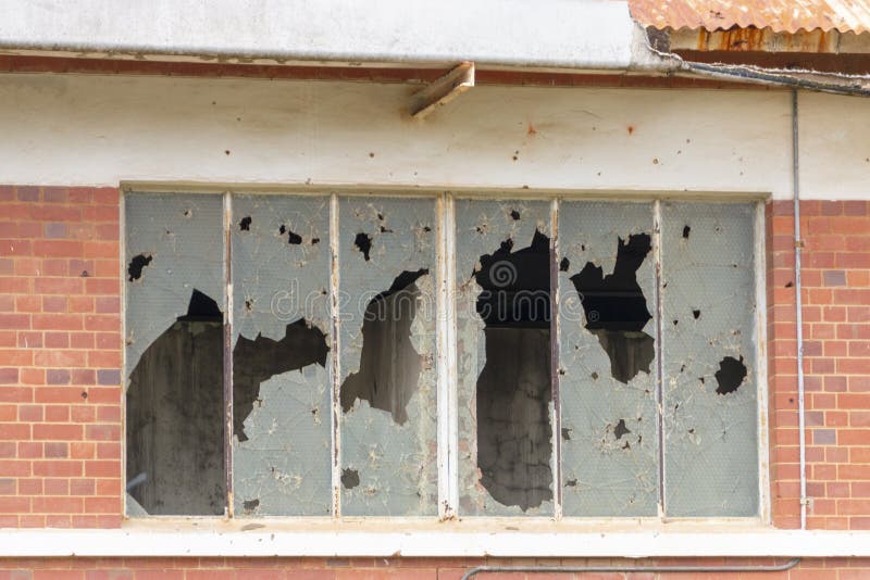 Broken Glass Windows stock photo. Image of repair, brown - 125823778