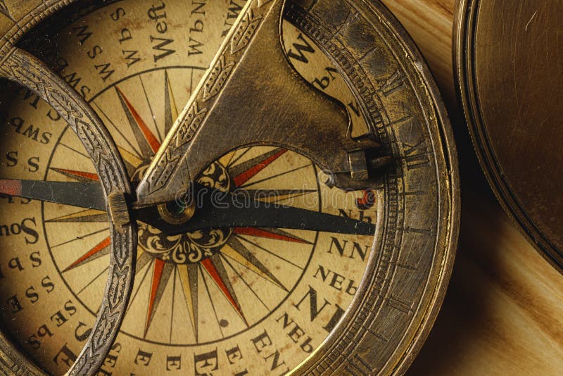 Close Up View of the Old Compass Stock Photo - Image of direction ...