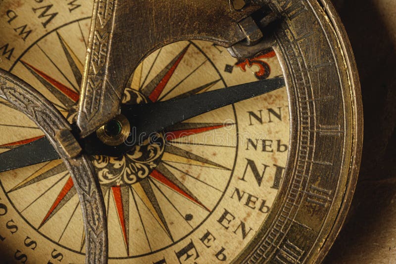 Close Up View of the Old Compass Stock Photo - Image of magnetic ...