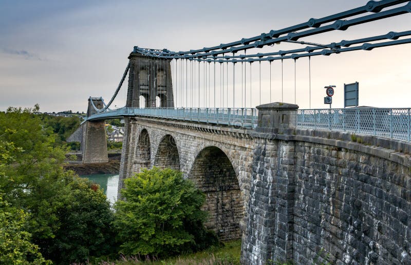 Close-up View of the Old Menai Bridge in North Wales Stock Image ...
