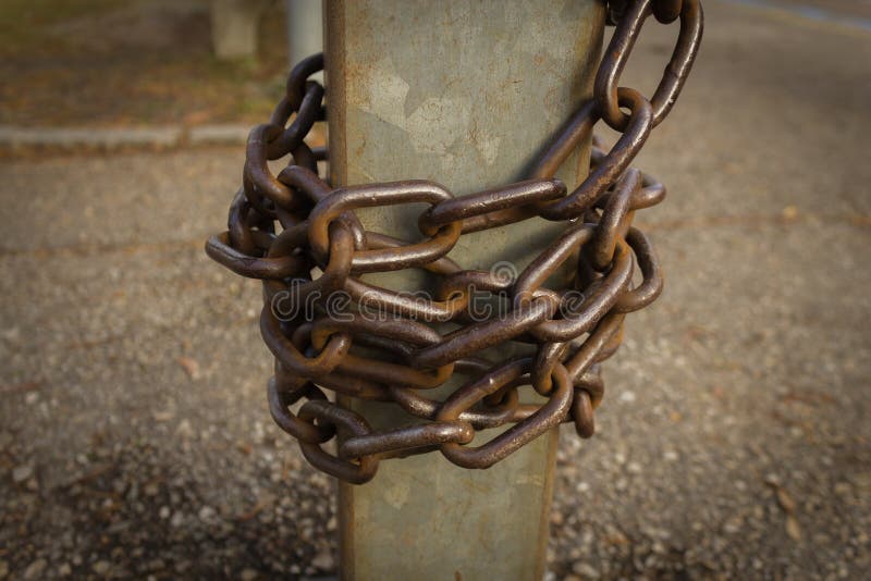 Close-up View of Old Rusty Chain Links. Stock Image - Image of grunge ...