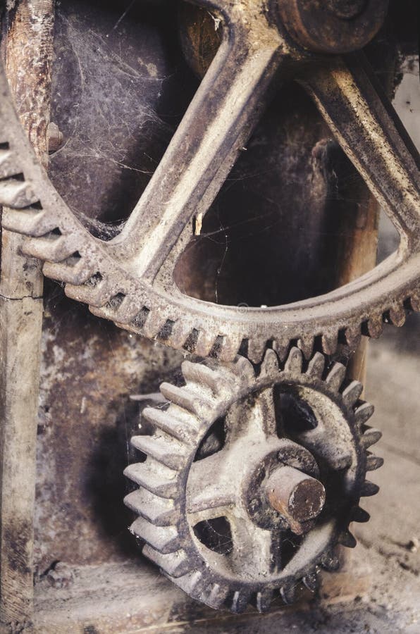 Close-up View of Old Rusty Gears, Warm Colors Stock Photo - Image of ...