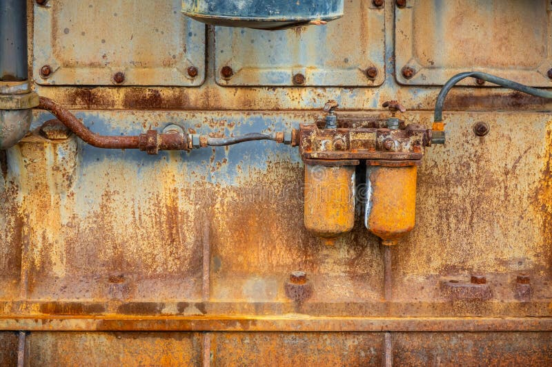 Rusty Power Line is on the Blue Sky with White Clouds Background Stock ...