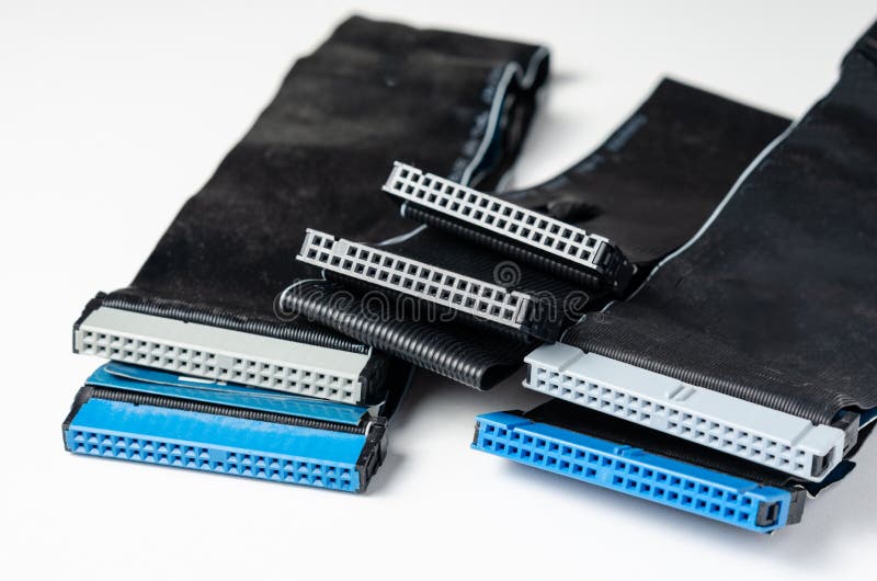 Close-up View of Old Technology L IDE Cables Used To Connect Various ...