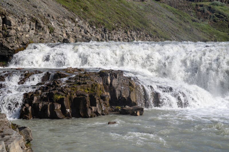 Close Up View of One of the Waterfalls at Gullfoss, Iceland Stock Image ...