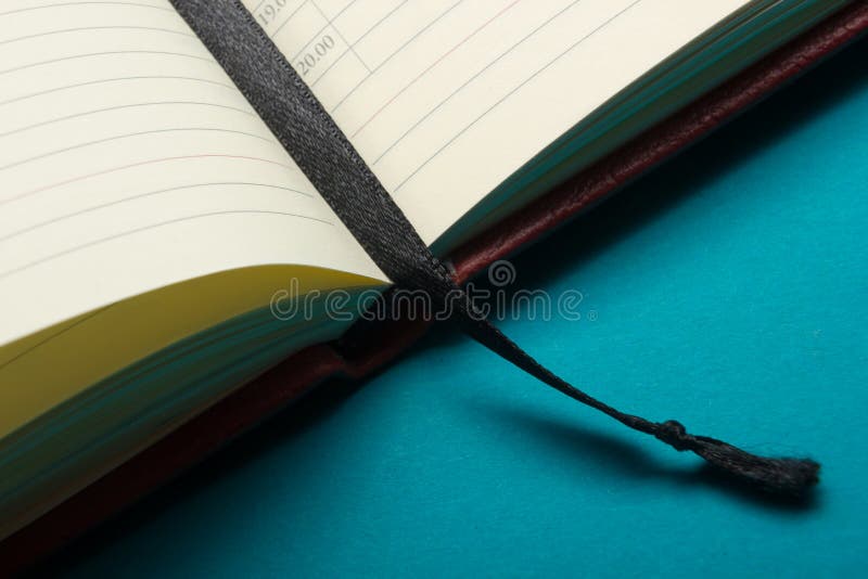 Close-up View of Open Books with Bookmark Stock Image - Image of black ...