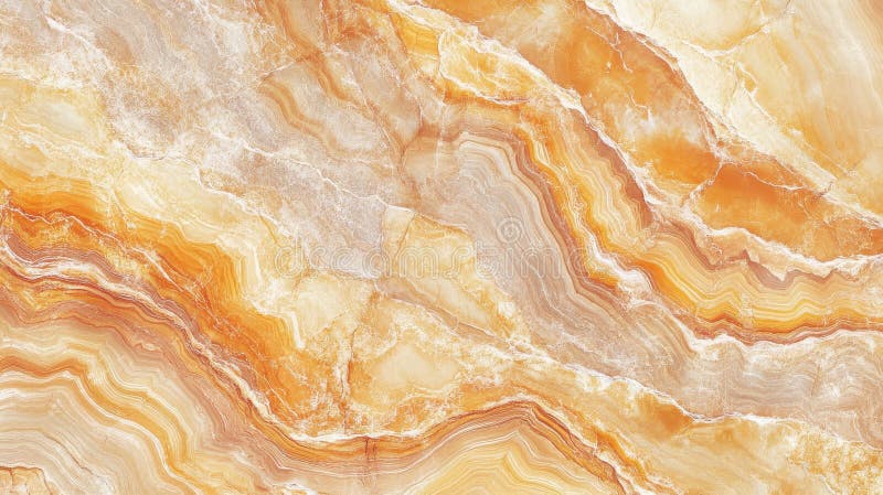 A Close-up View of Orange and Cream Marbled Stone with Flowing Patterns Stock Illustration ...