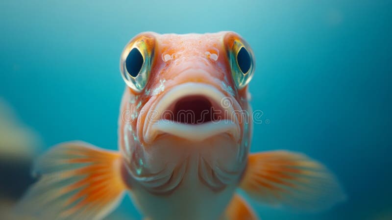 A Close Up View of an Orange Fish Stock Illustration - Illustration of ...