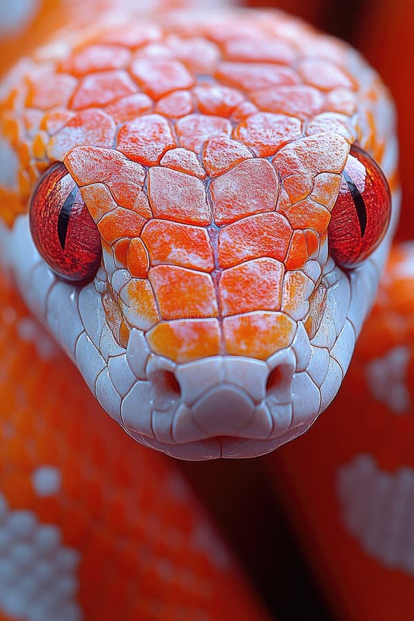 A Close-up View of an Orange Snake S Head, Suitable for Illustrations ...
