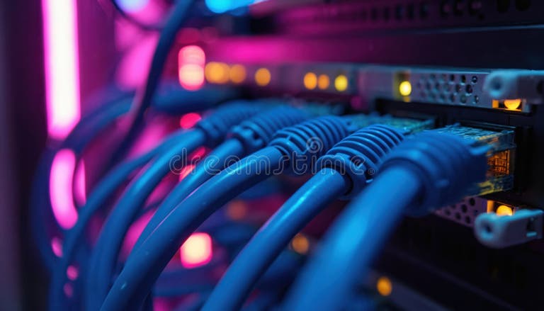 Close-up View of Organized Networking Cables Connected To Server Rack ...