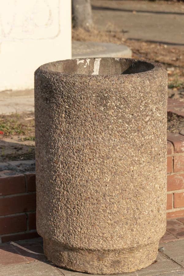 A Concrete dustbin stock photo. Image of concrete, sunlight - 156852890