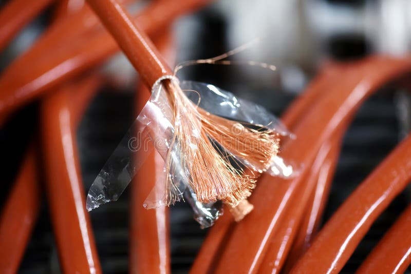 Close Up View of Copper Cable End Stock Image - Image of copper ...