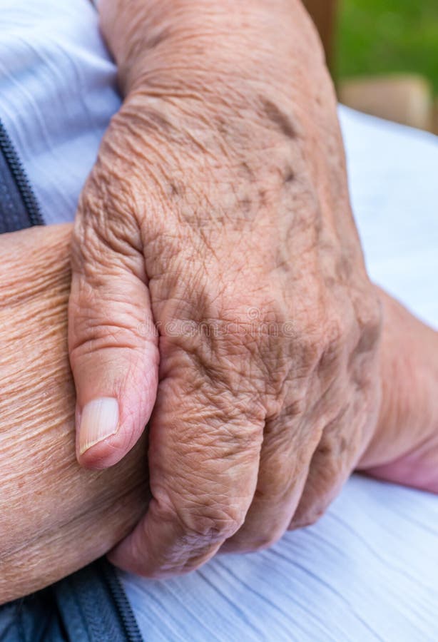 Overlapping Hands of an Old Woman Stock Photo - Image of care, health ...