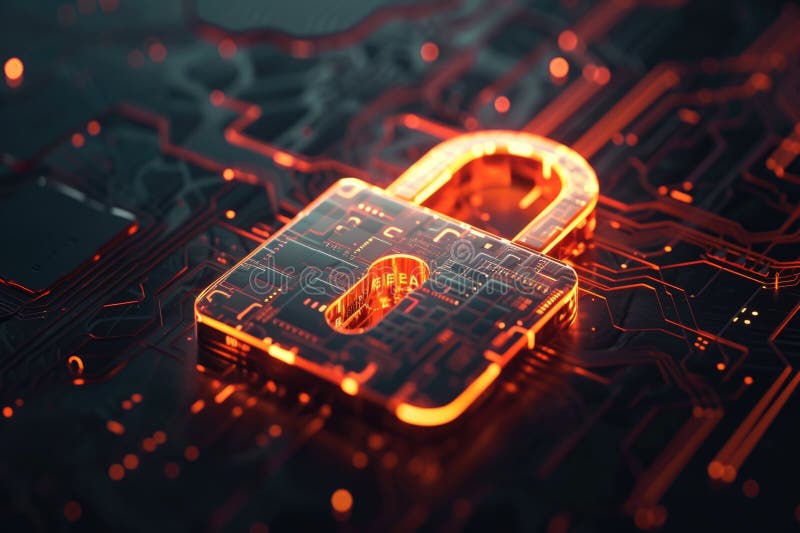 A Close-up View of a Padlock Securely Fastened on a Circuit. this Image ...