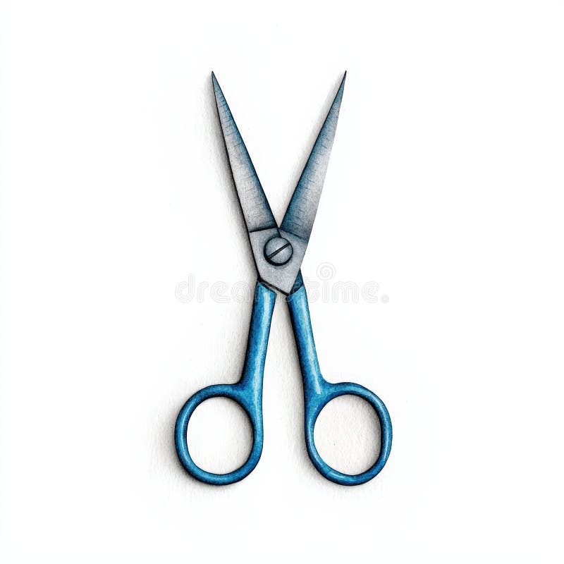 A Closeup View of a Pair of Bluehandled Scissors Showcasing Their Sharp ...