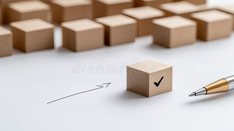 Close-up View of an A4 Paper with Multiple Check Boxes, One Highlighted ...