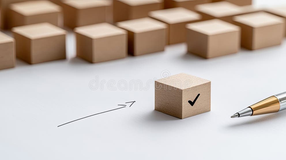 Close-up View of an A4 Paper with Multiple Check Boxes, One Highlighted ...