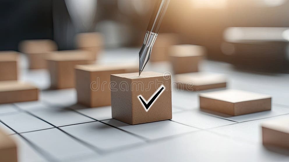 Close-up View of an A4 Paper with Multiple Check Boxes, One Highlighted ...